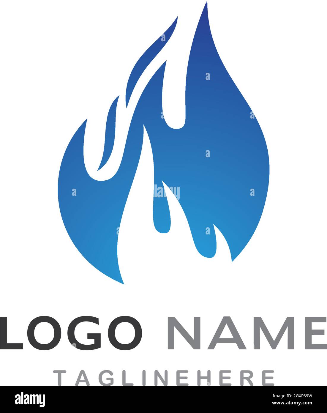 Blue Fire Logo Template vector icon Oil, gas and energy logo concept ...