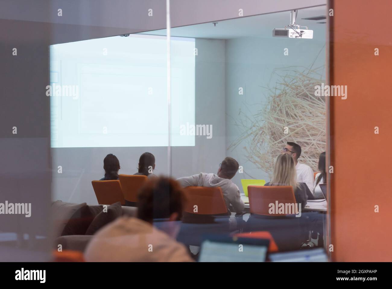 startup business, young creative people group brainstorming on meeting ...