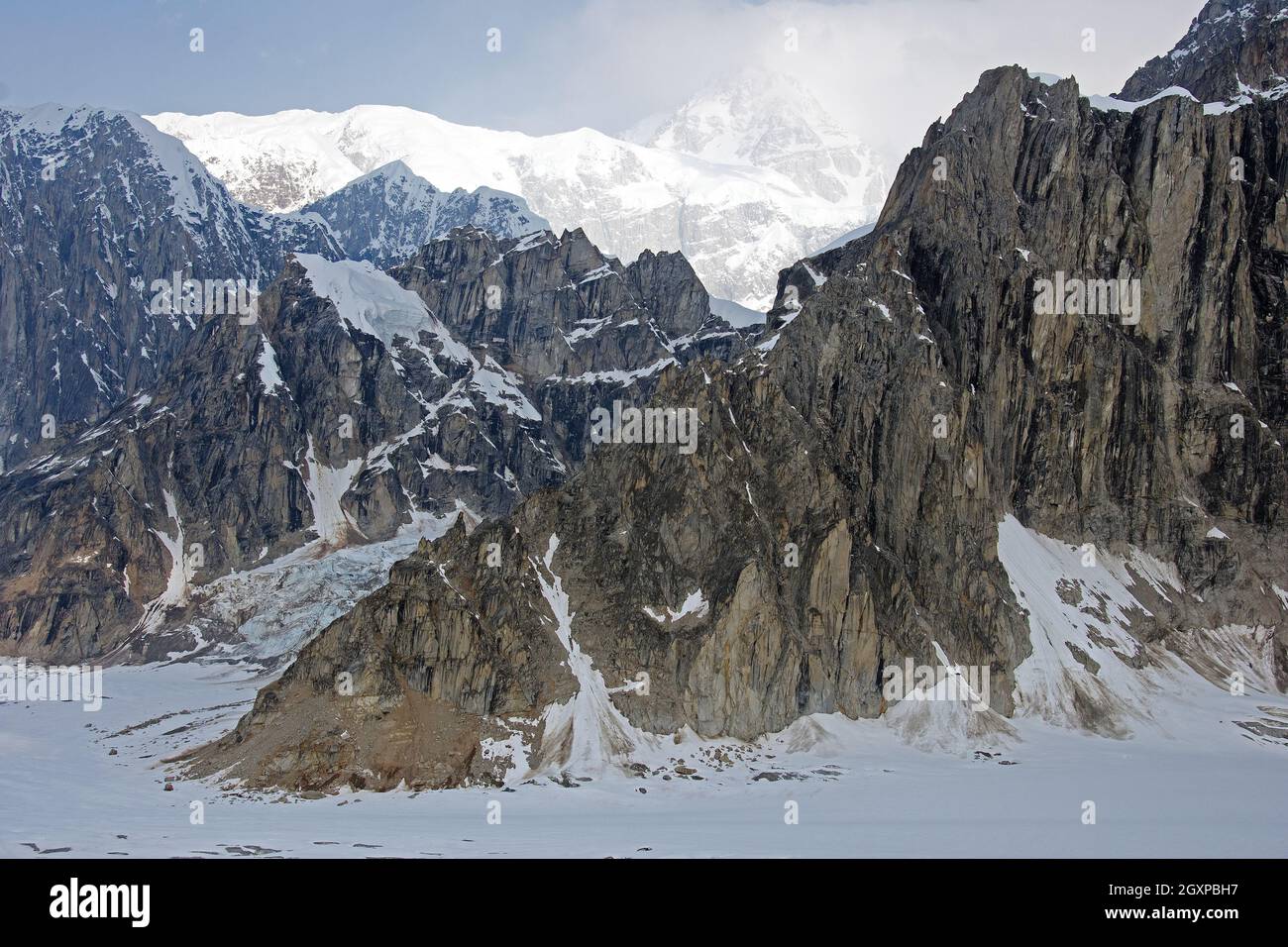 Rocky formations at Mount Denali, Denali National Park and Preserve ...