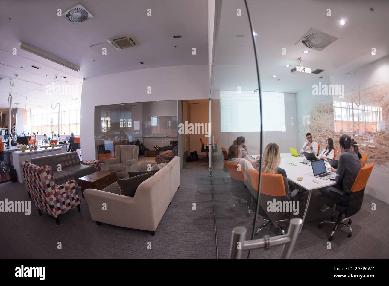 startup business, young creative people group brainstorming on meeting ...
