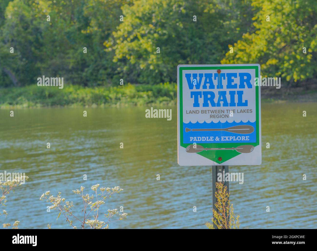 Water Trail Sign to paddle and explore the waterways between the lakes ...