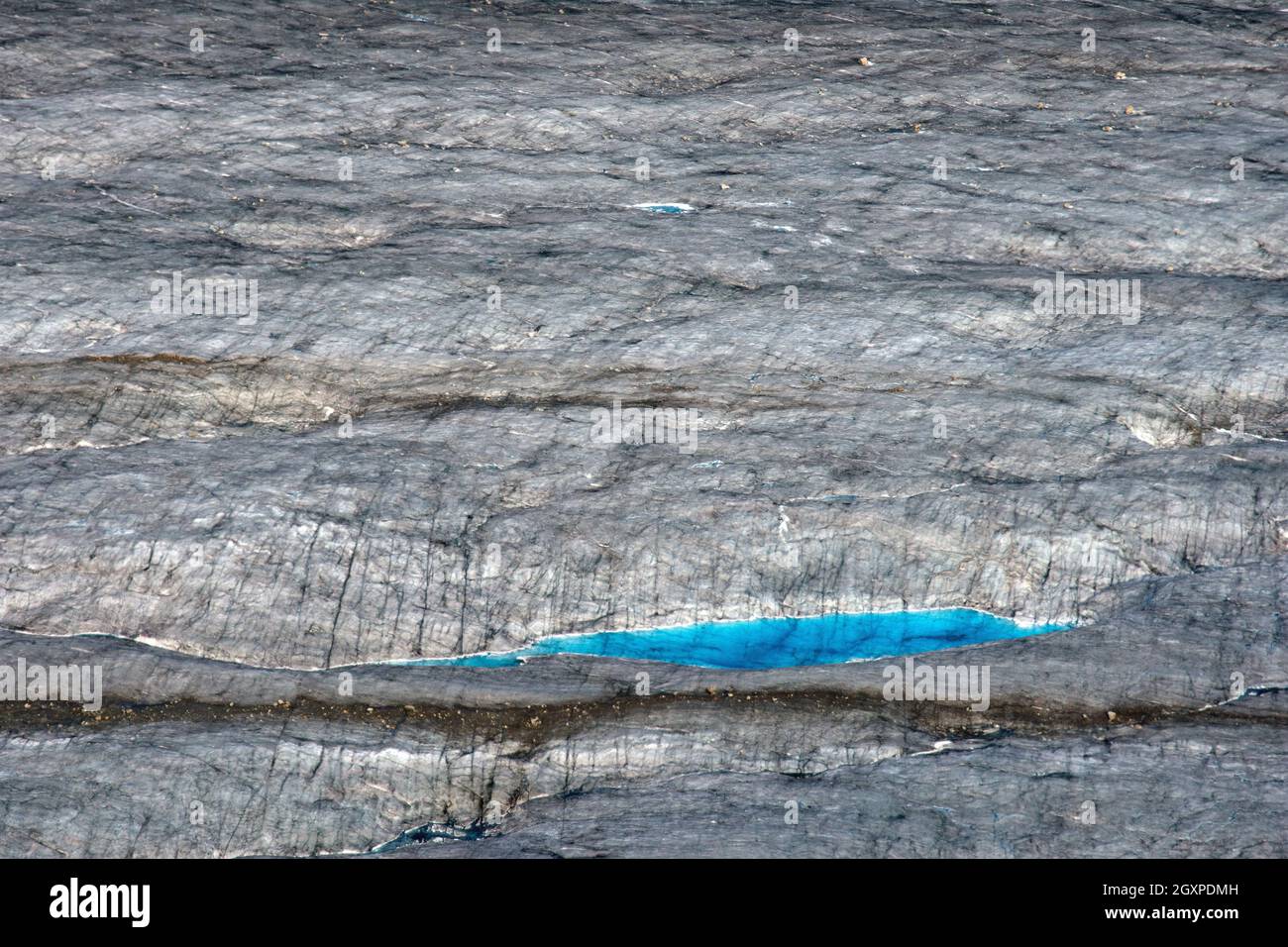 Glaciar pool in the glacier front of Ruth Glacier, Denali National Park ...