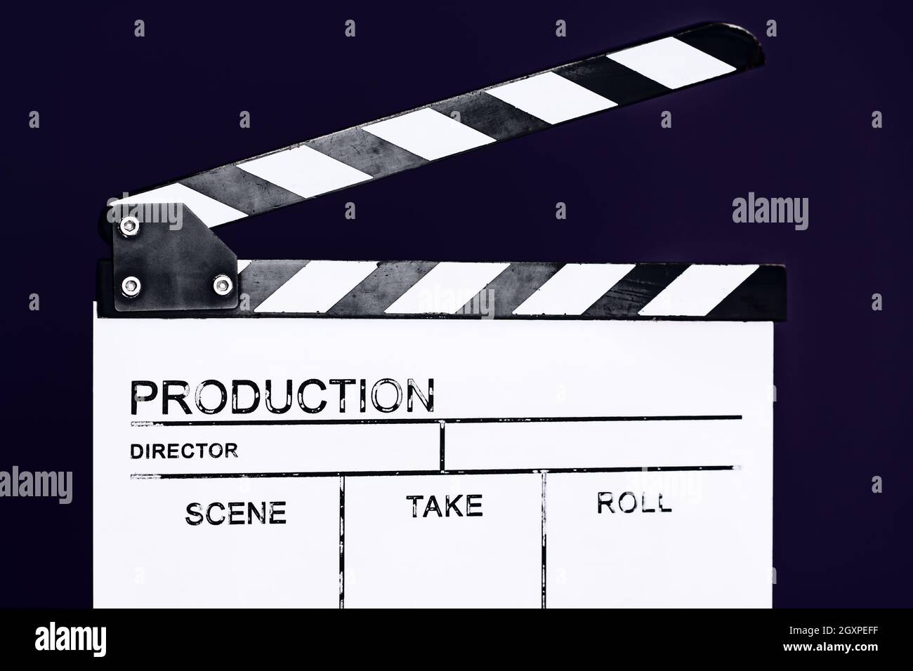 video production movie clapper cinema action and cut concept isolated ...