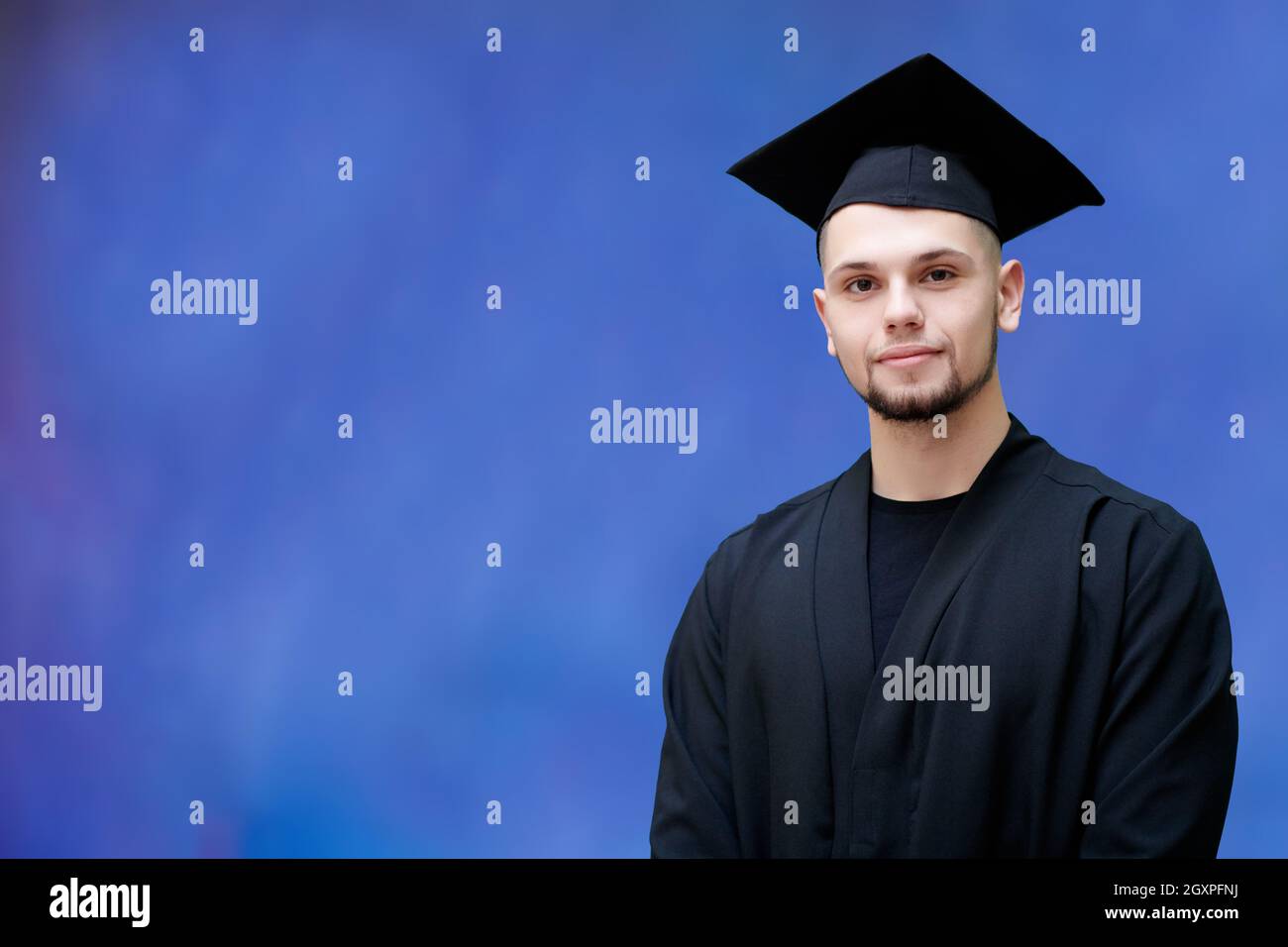 Happy man portrait on her graduation day University. Education and ...