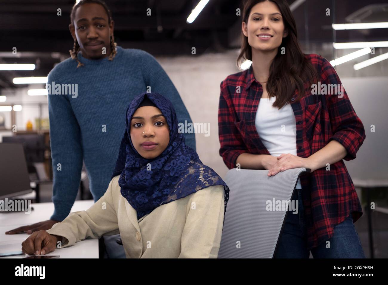 young multiethnics business team of software developers working ...