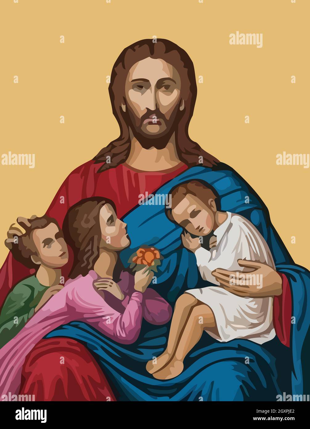 Jesus Christ love peace faith holy heaven spirit illustration Stock ...