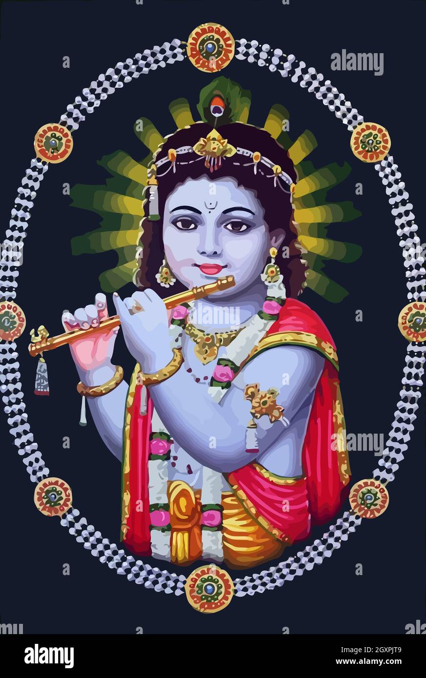 lord krishna festival hinduism culture mythology illustration Stock ...