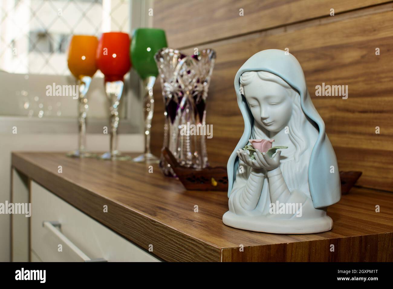 Interior decoration objects of a residential apartment. Various ...