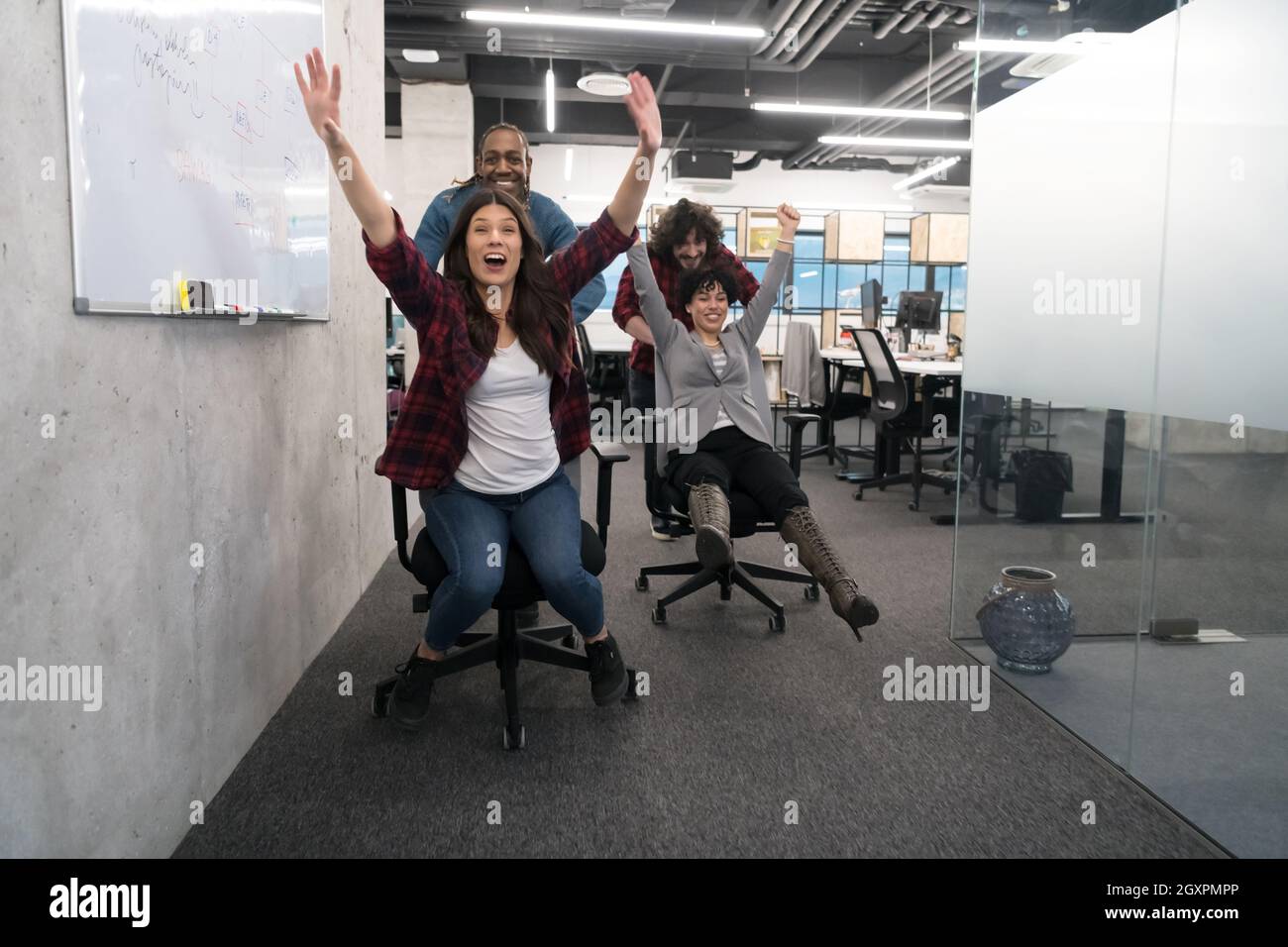 multiethnics startup business team of software developers having fun ...