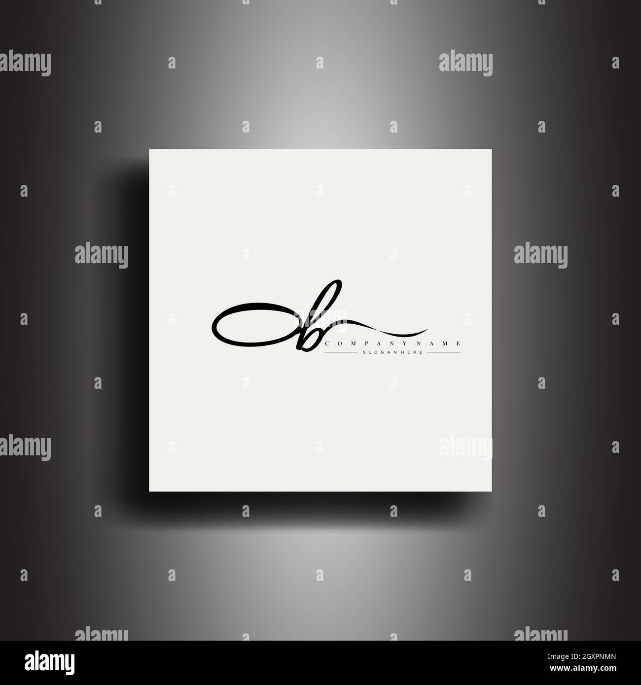 OB Signature style monogram.Calligraphic lettering icon and handwriting ...