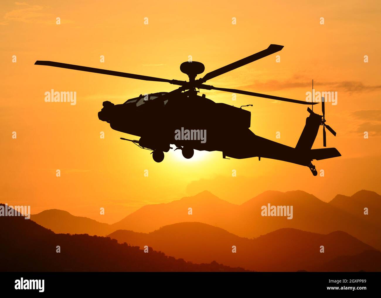 American attack helicopter in flight Stock Photo - Alamy