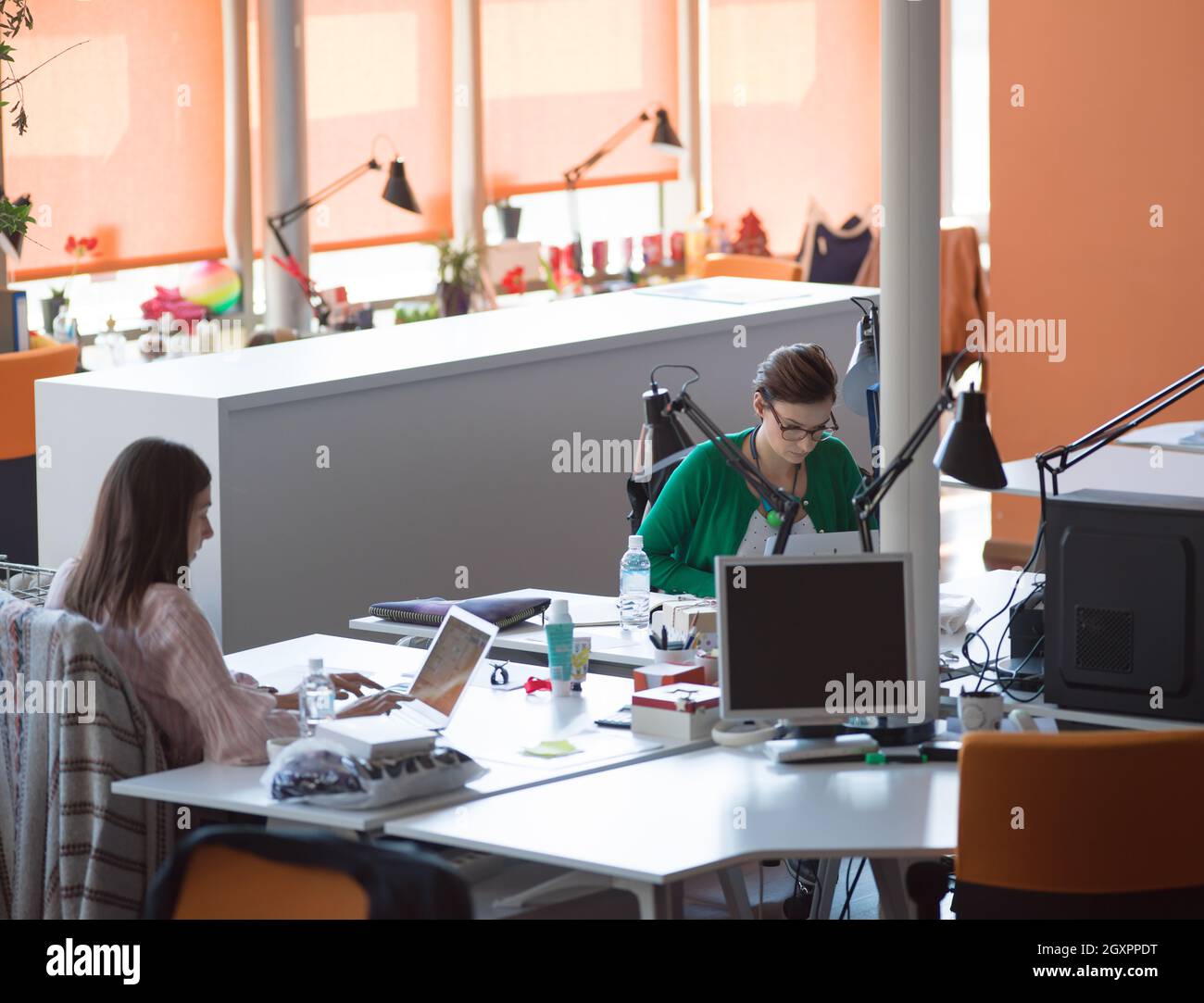 Group of Startup business people working everyday job at busy coworking ...