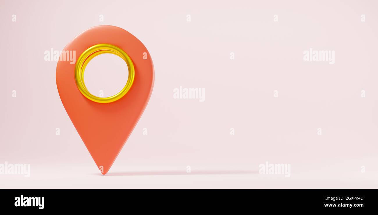 Map pinpoint symbol place location design style modern icon on pink ...