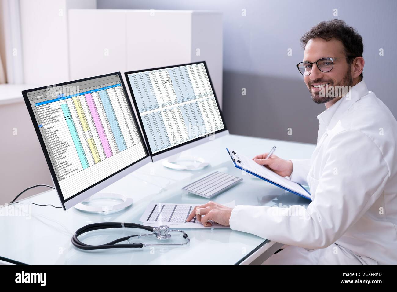 Medical Coding Bill And Billing Codes Spreadsheets Stock Photo - Alamy