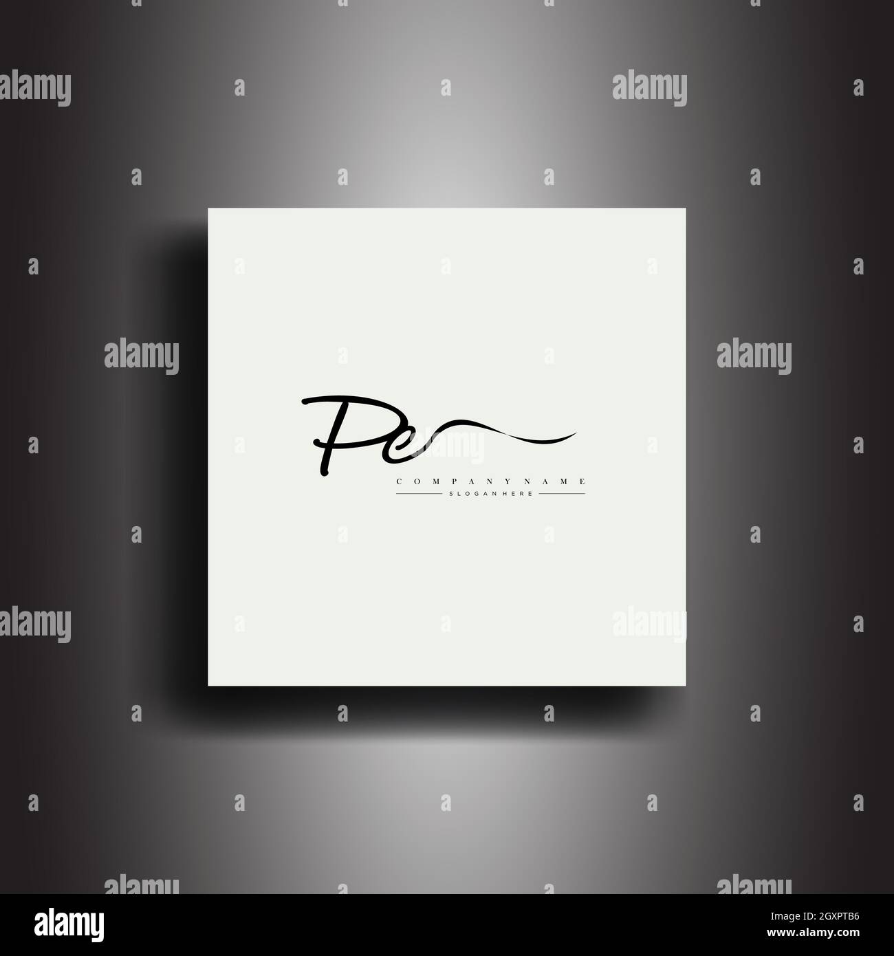 PC Signature style monogram.Calligraphic lettering icon and handwriting ...