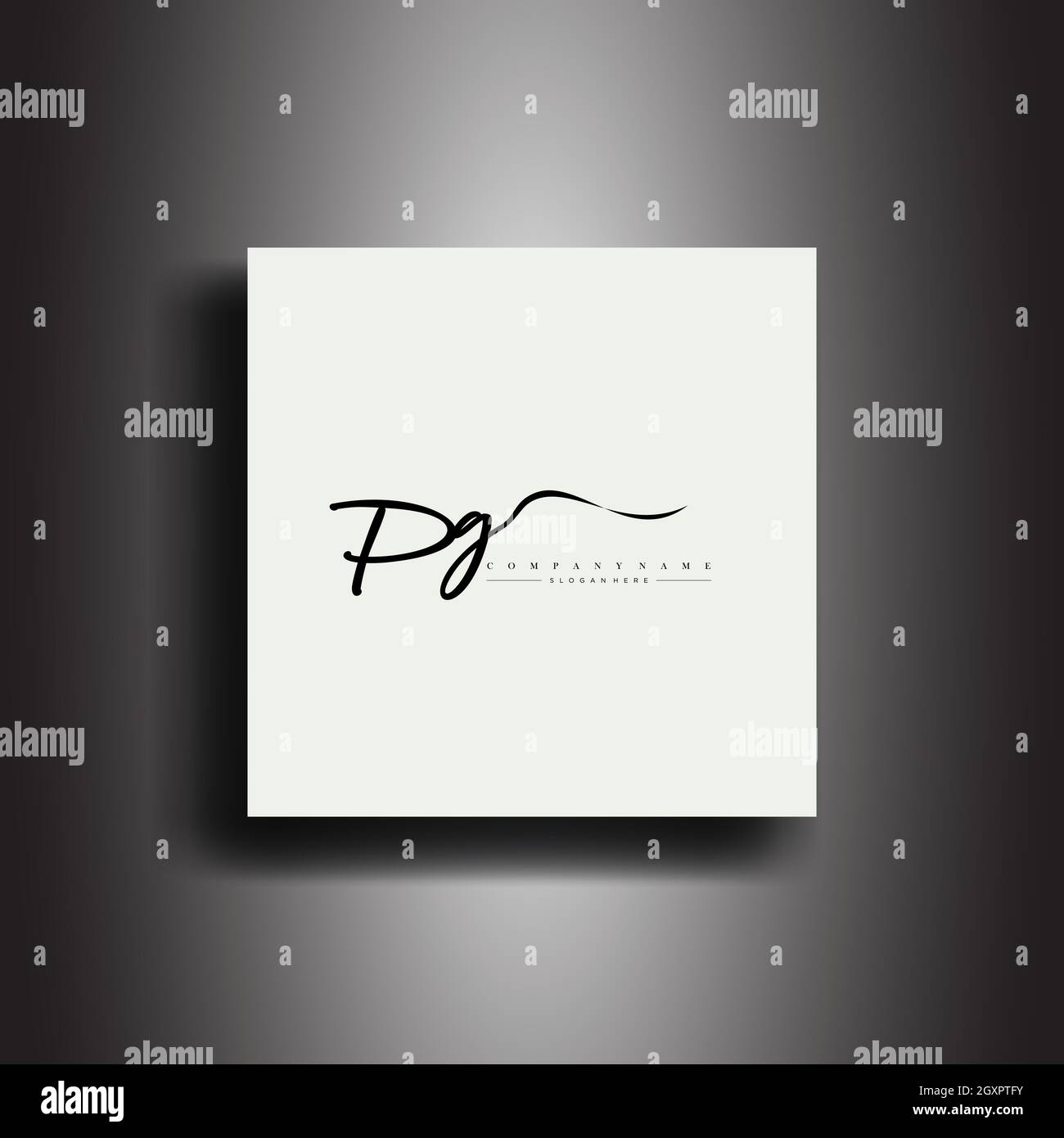 PG Signature style monogram.Calligraphic lettering icon and handwriting ...
