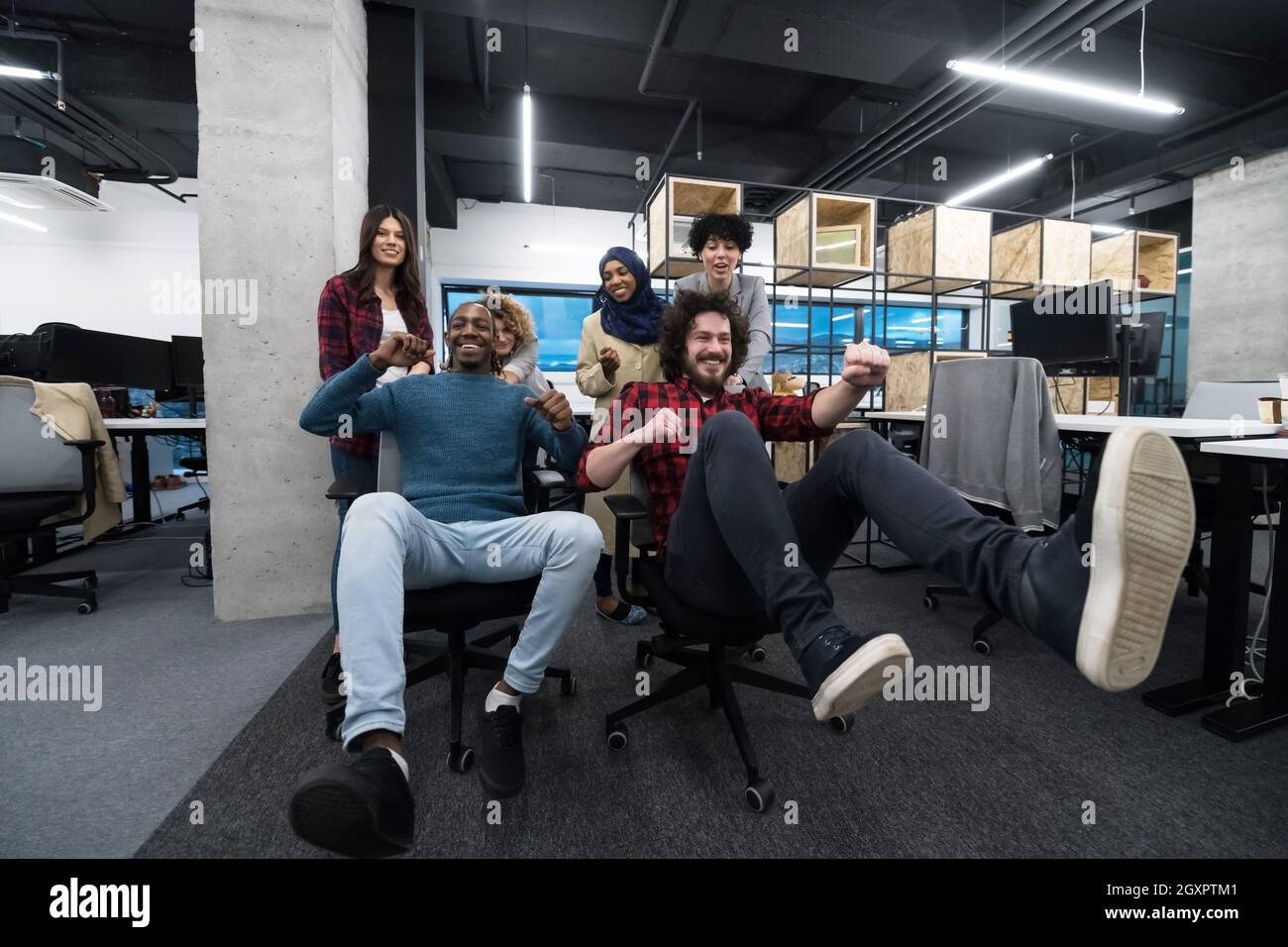 multiethnics startup business team of software developers having fun ...