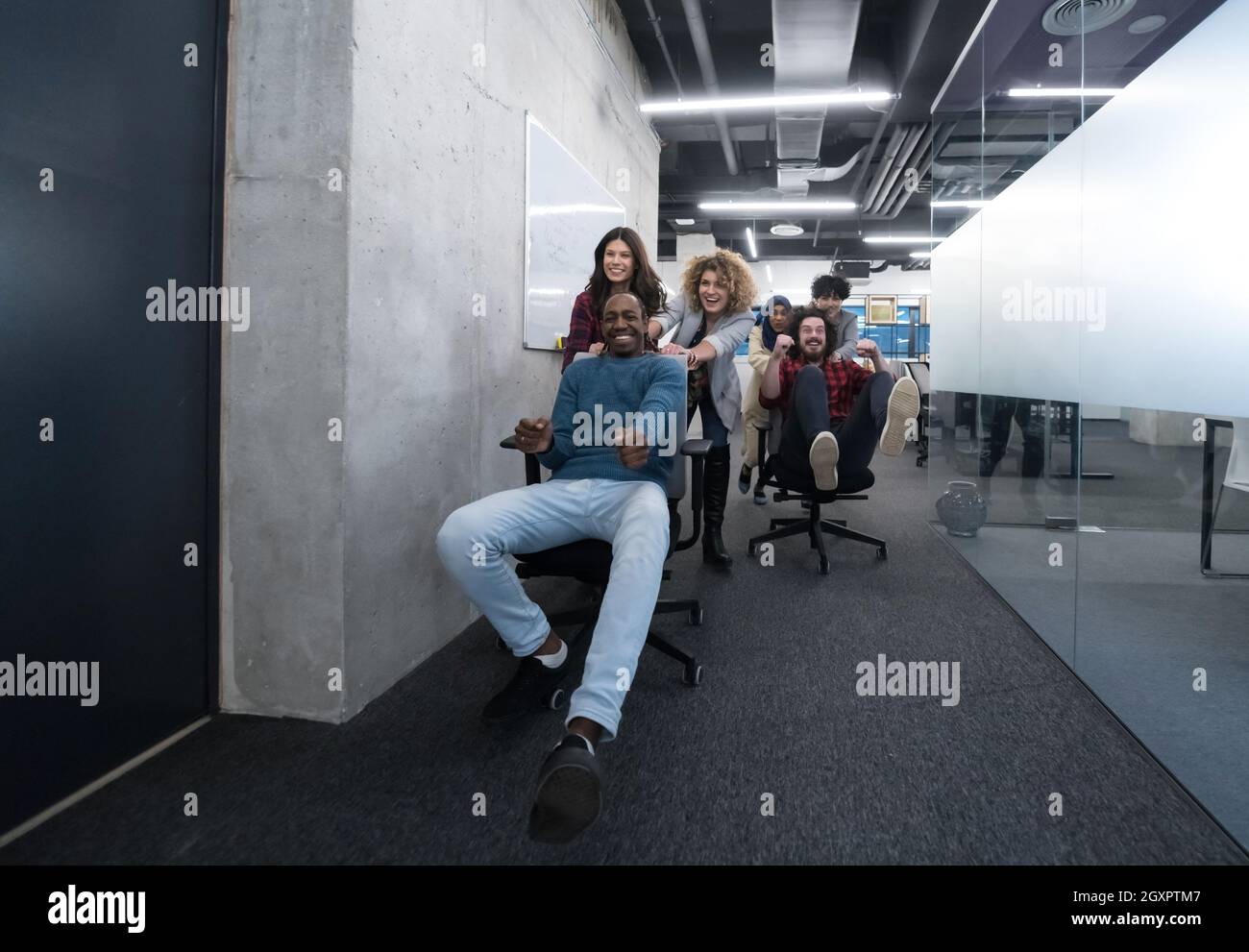 multiethnics startup business team of software developers having fun ...