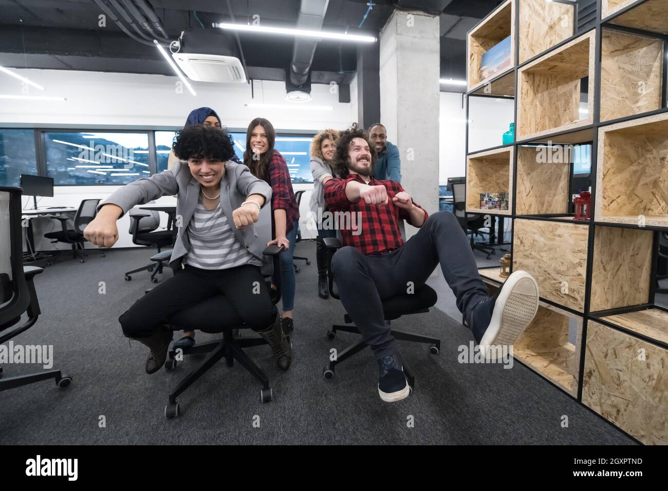 multiethnics startup business team of software developers having fun ...