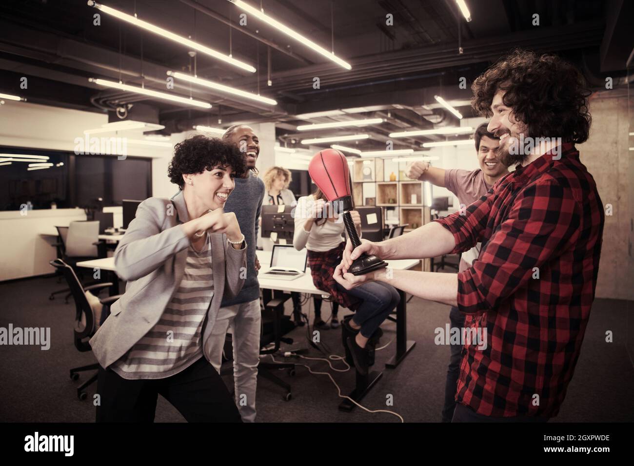 multiethnics startup business team of software developers having fun ...