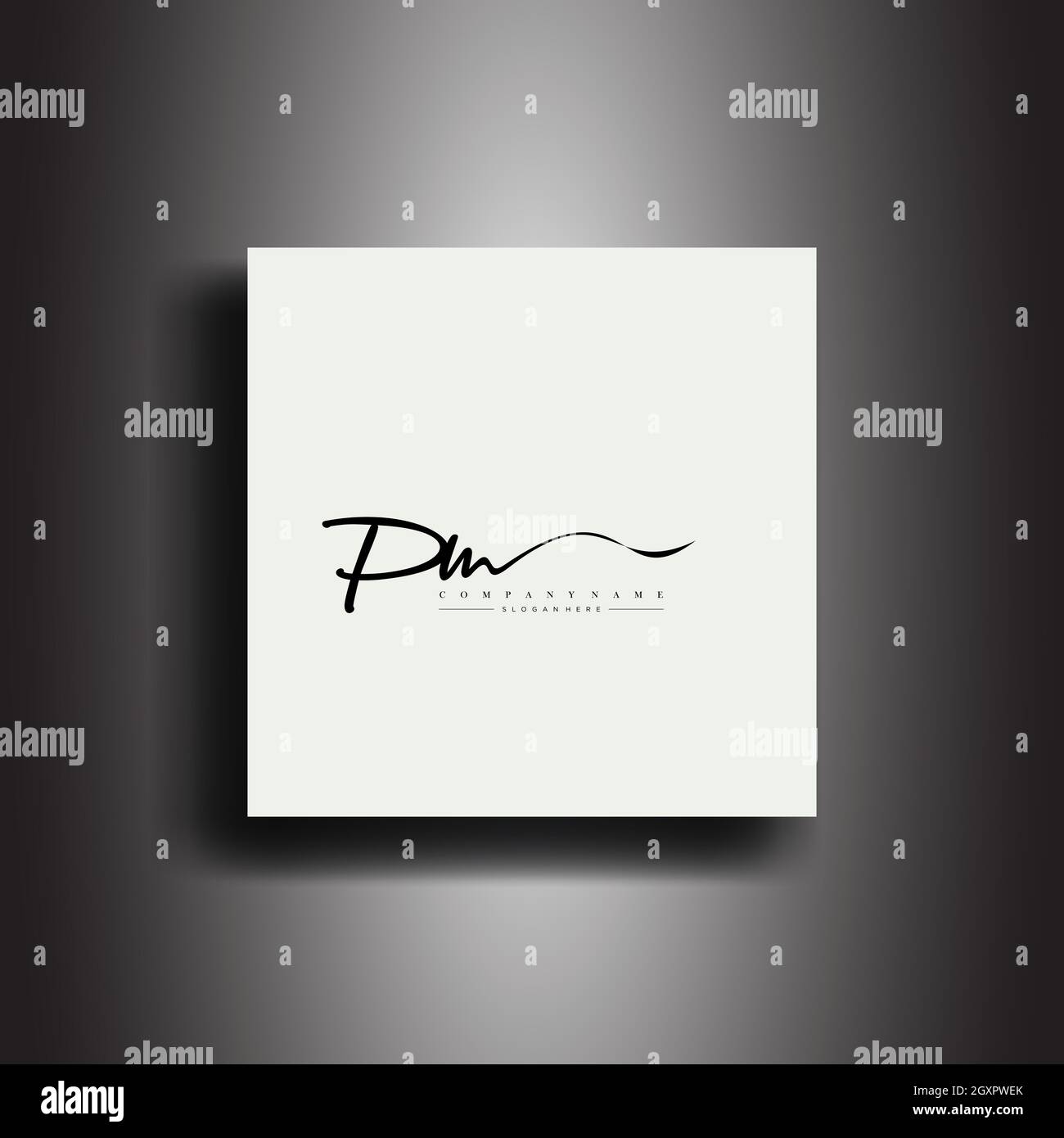 PM Signature style monogram.Calligraphic lettering icon and handwriting ...