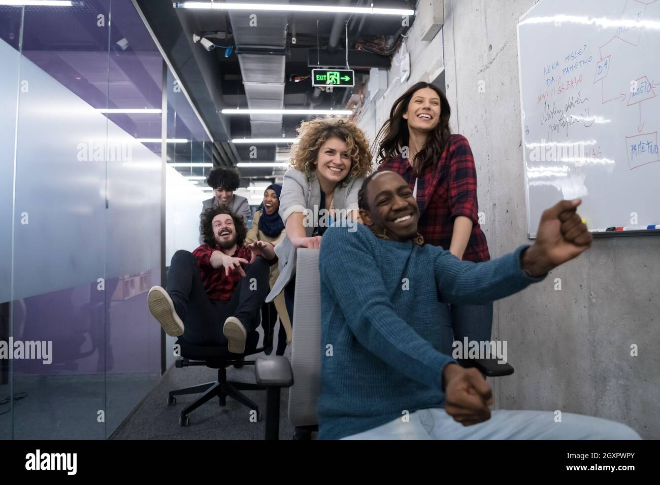 multiethnics startup business team of software developers having fun ...