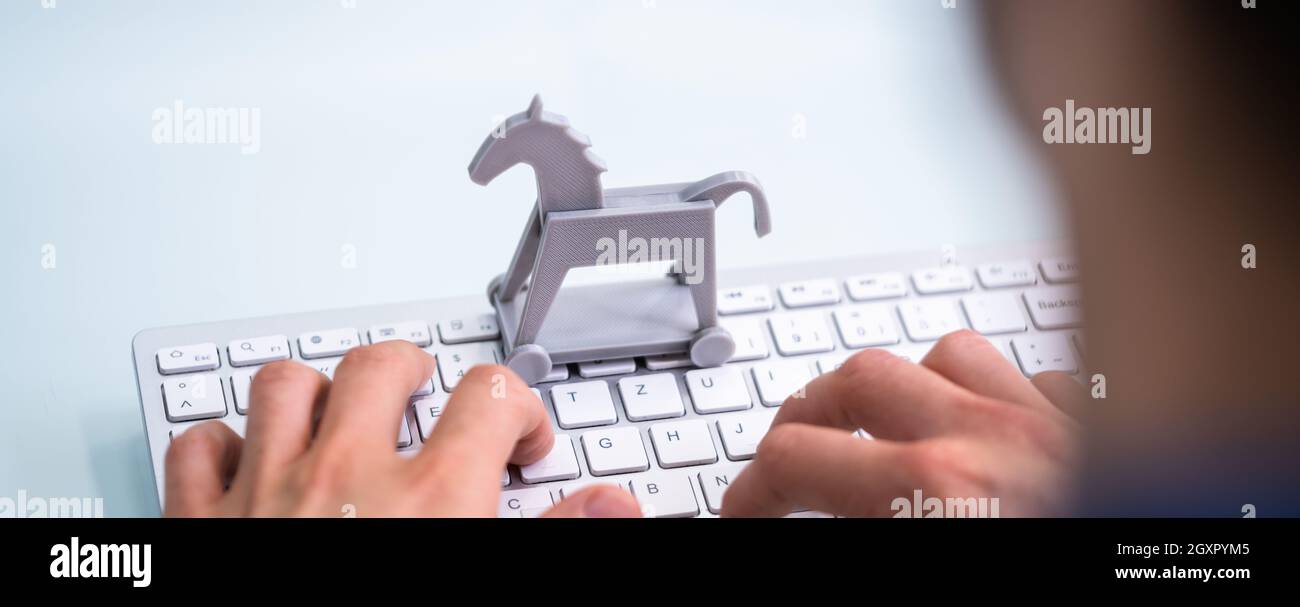 Trojan Horse Computer Virus Crime Attack. Cyber Technology Stock Photo ...