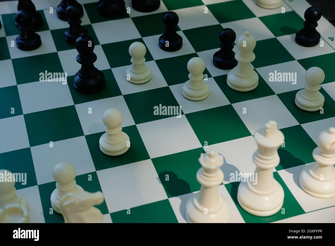 Playing in chess tournament outdoors at local park Stock Photo - Alamy
