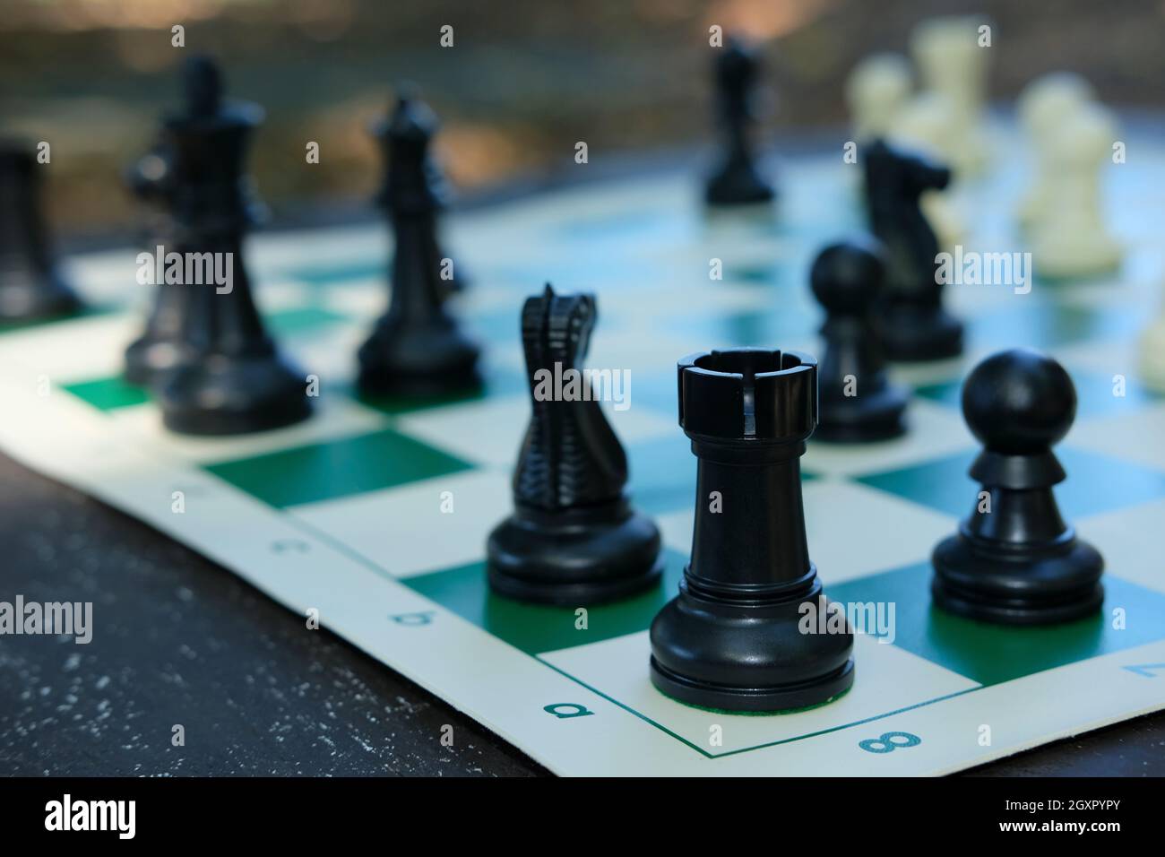 Playing in chess tournament outdoors at local park Stock Photo - Alamy
