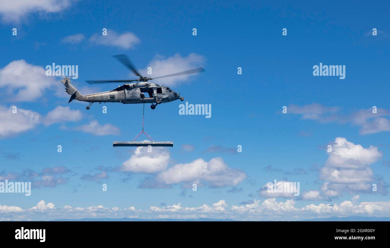 211001-N-KY668-1086 CARIBBEAN SEA - (Oct. 1, 2021) – An MH-60S Sea Hawk ...