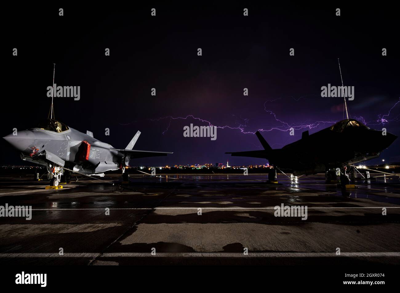 Two F-35 Lightning II’s assigned to the 421st Fighter Squadron from Hill Air Force Base, Utah ...