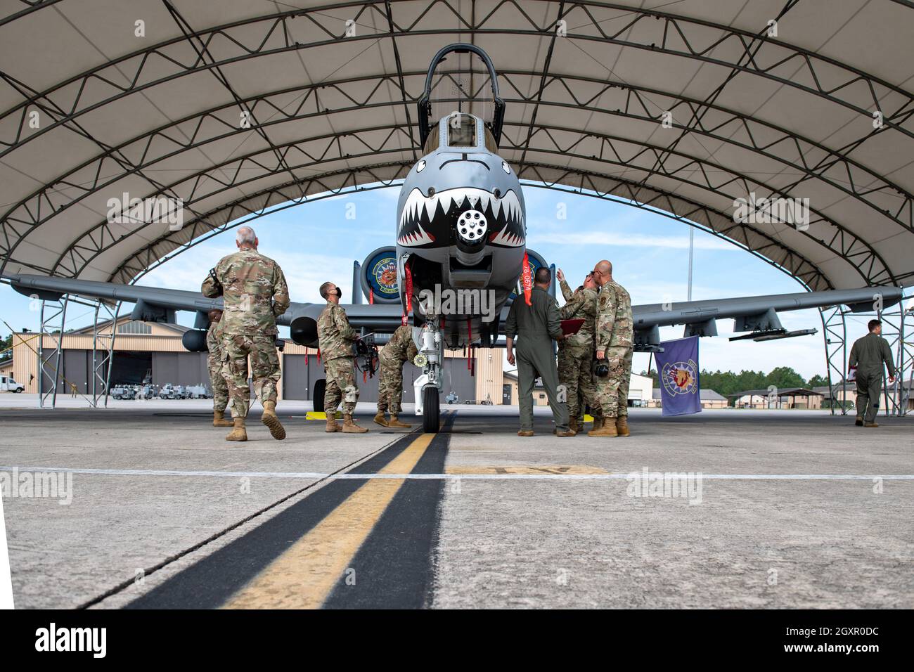 U.S. Air Force leadership assigned to the 23rd Wing inspect an A-10 ...