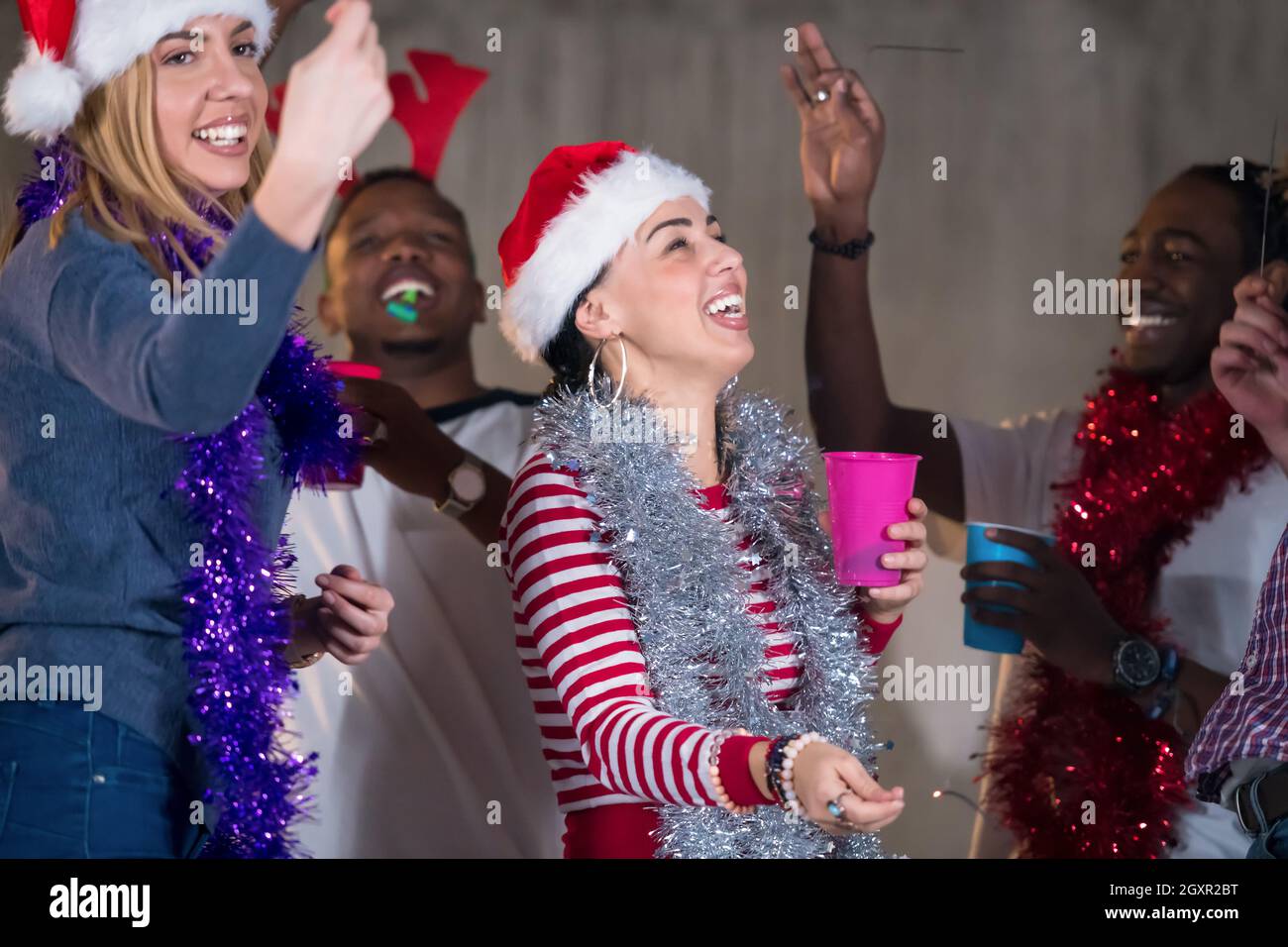 Group business people dancing sparklers hi-res stock photography and ...