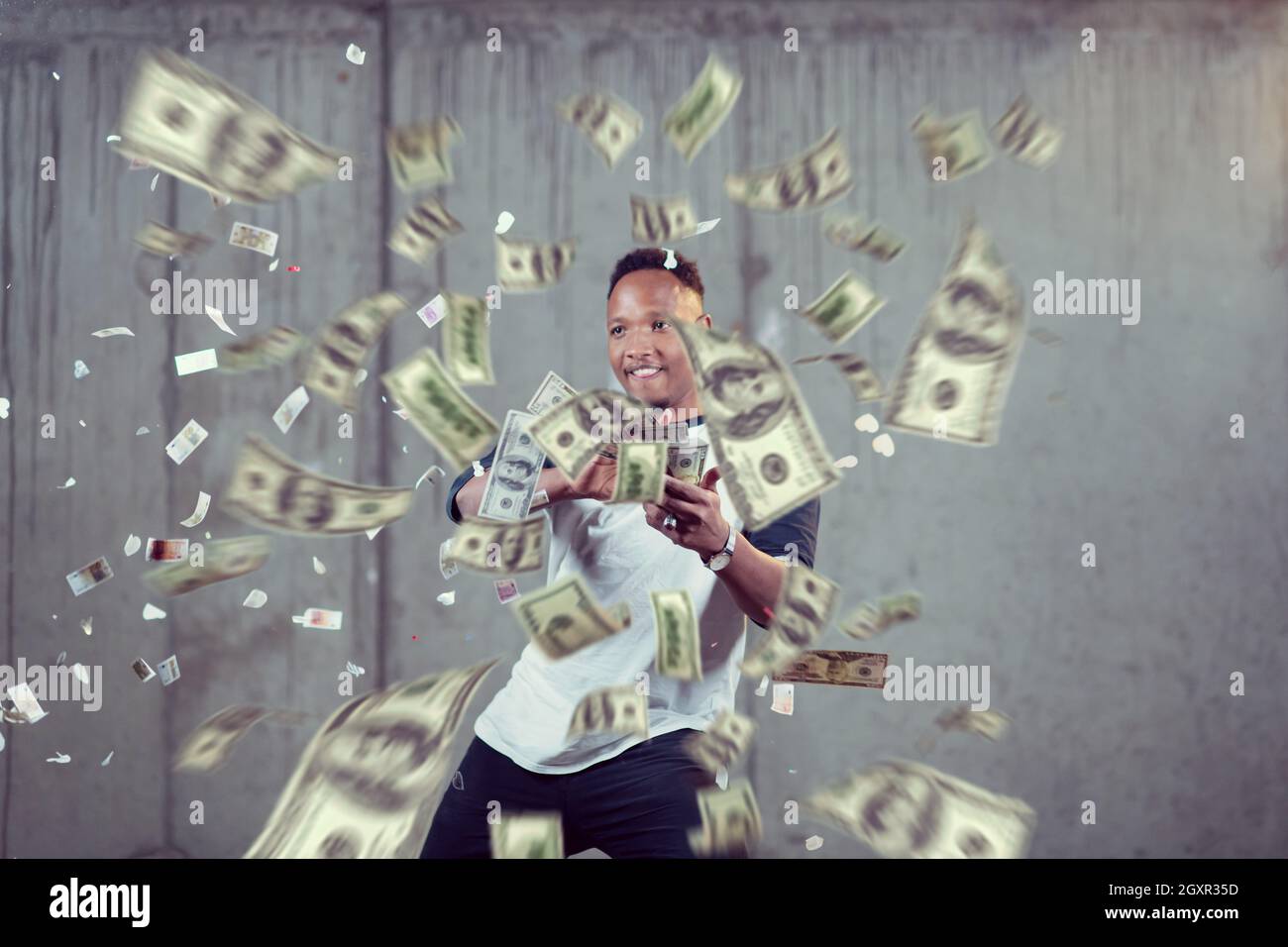 business, people and finances concept Happy young african american ...