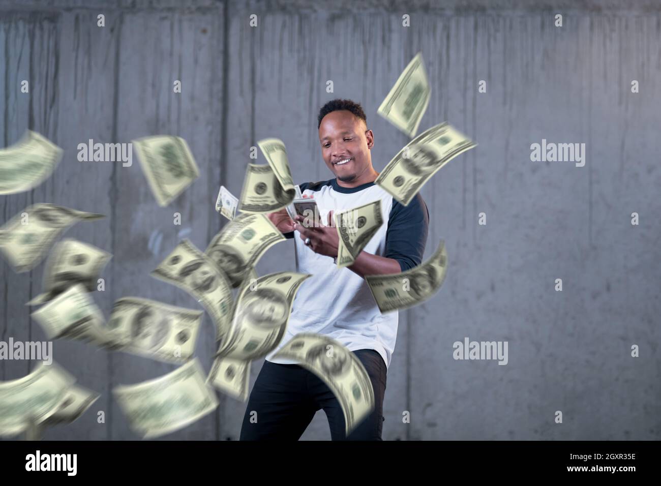 business, people and finances concept Happy young african american ...