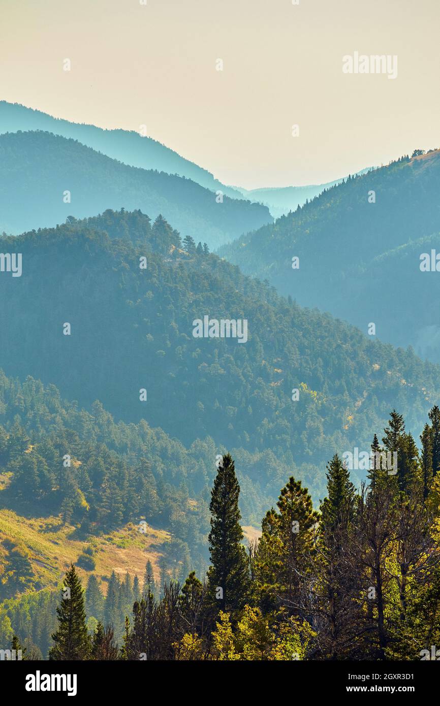 Vertical country mountain view layers Stock Photo - Alamy