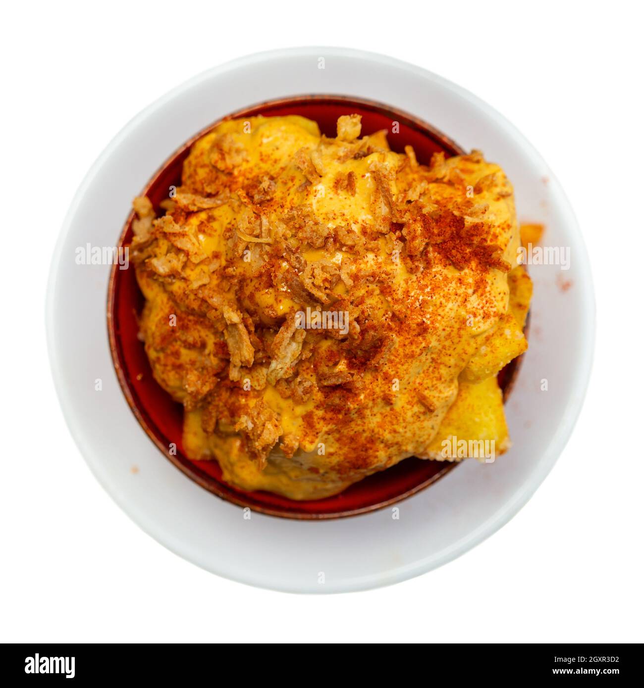 Potatoes with sauce, Spanish dish Patatas bravas Stock Photo - Alamy