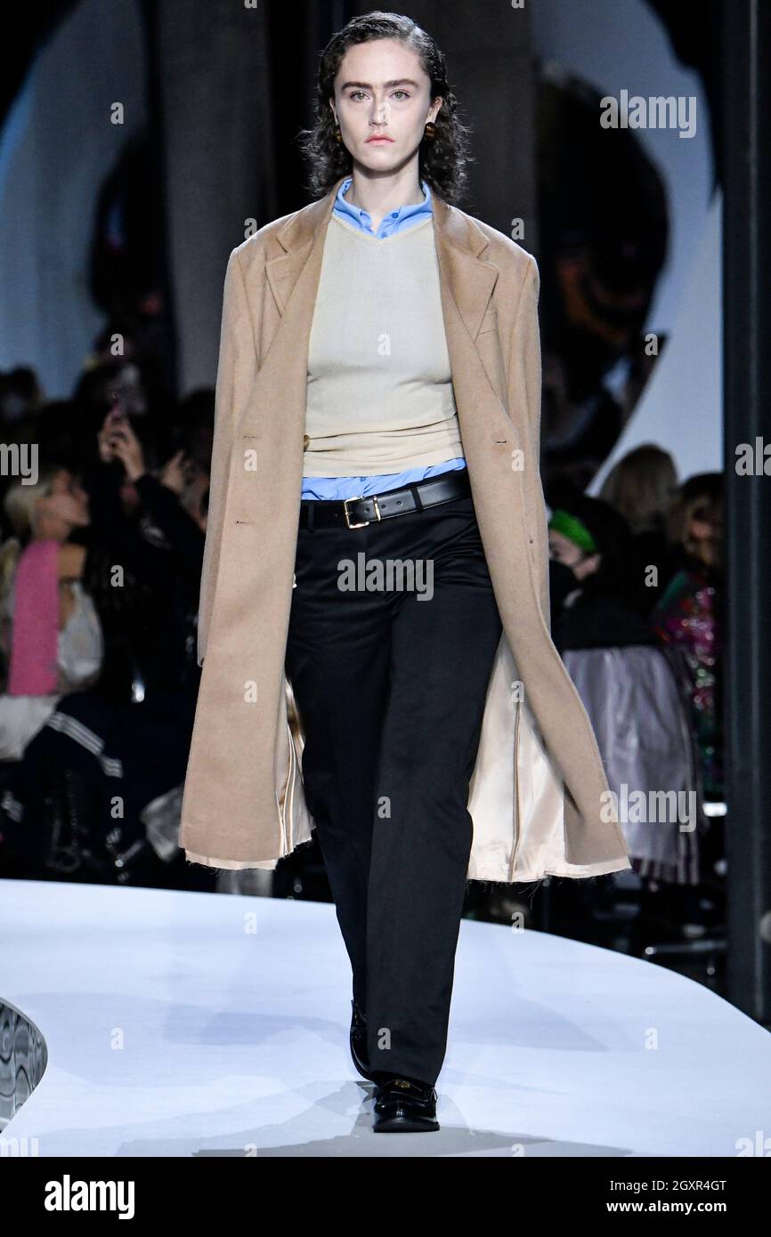 Model Ella Emhoff on the runway at the Miu Miu fashion show during ...