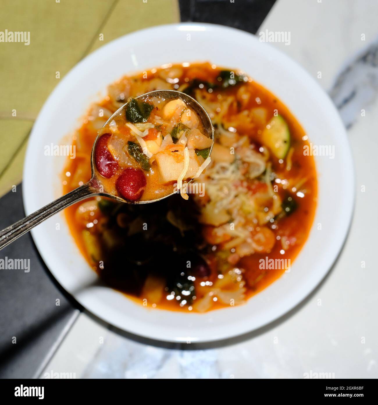 Classic Italian minestrone soup with vegetables beans and pancetta ...