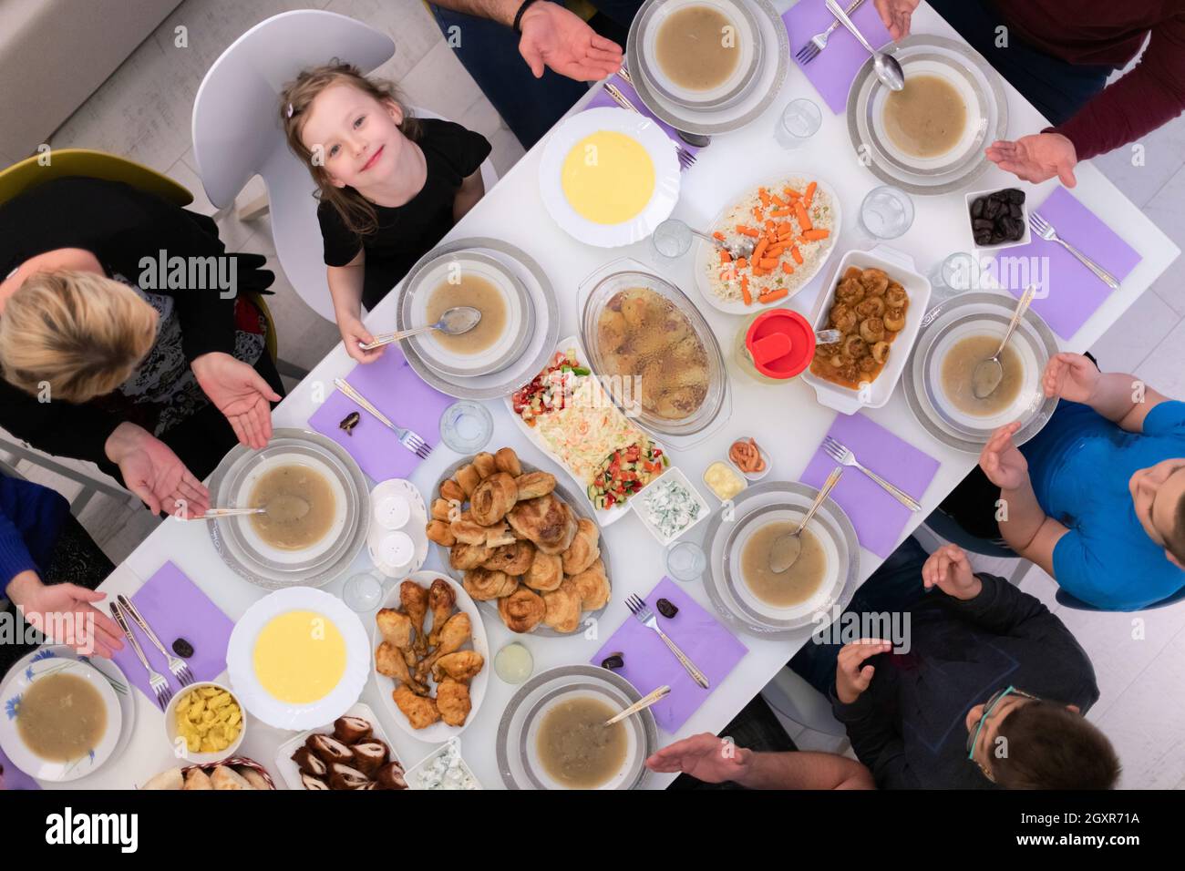 iftar dinner muslim family together during a ramadan feast at home top ...