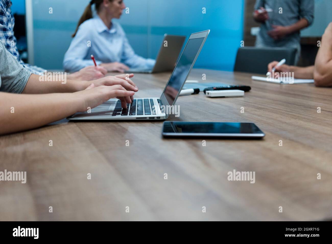 startup business team brainstorming on meeting working on laptop and ...
