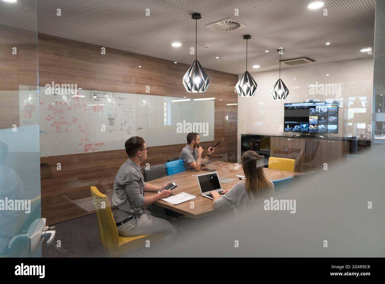 startup business team brainstorming on meeting working on laptop and ...