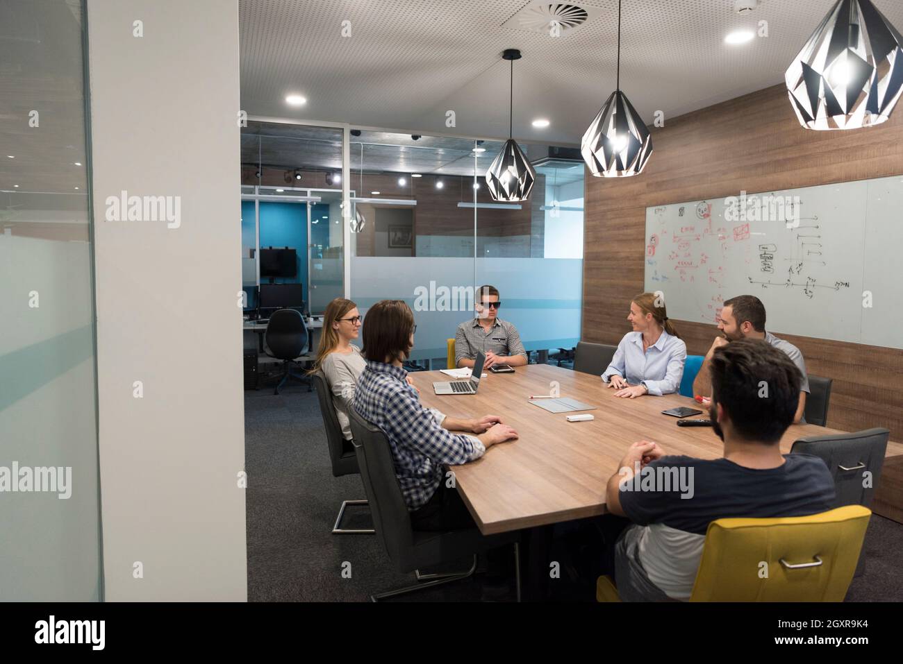 startup business team brainstorming on meeting working on laptop and ...