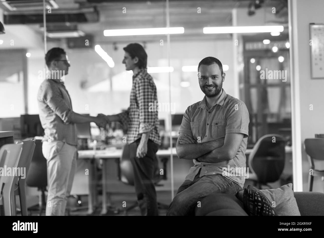 start up business team portrait at modern office interior Stock Photo ...