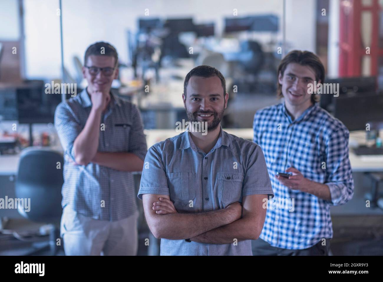 start up business team portrait at modern office interior Stock Photo ...