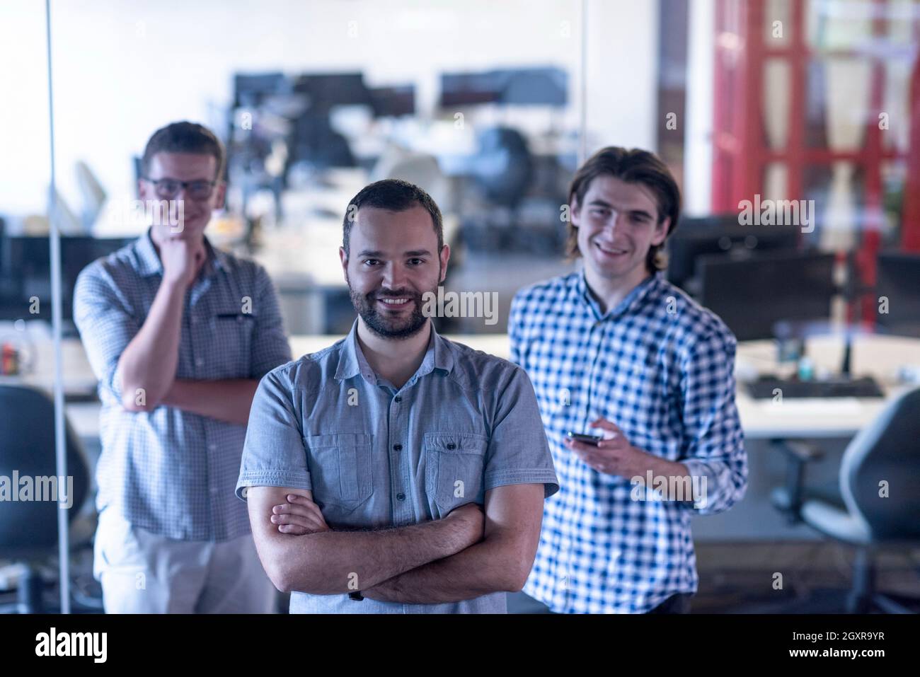 start up business team portrait at modern office interior Stock Photo ...