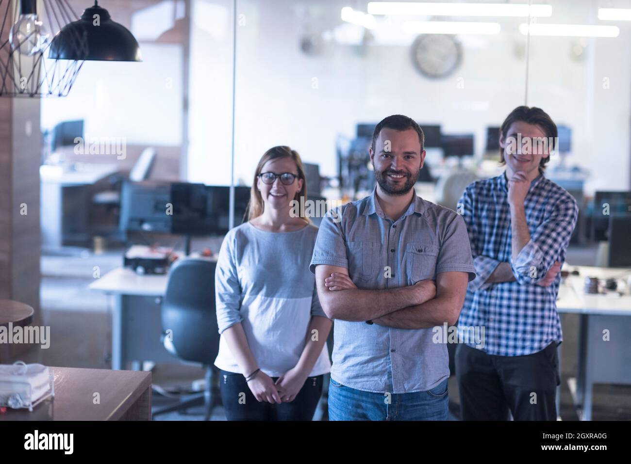 start up business team portrait at modern office interior Stock Photo ...