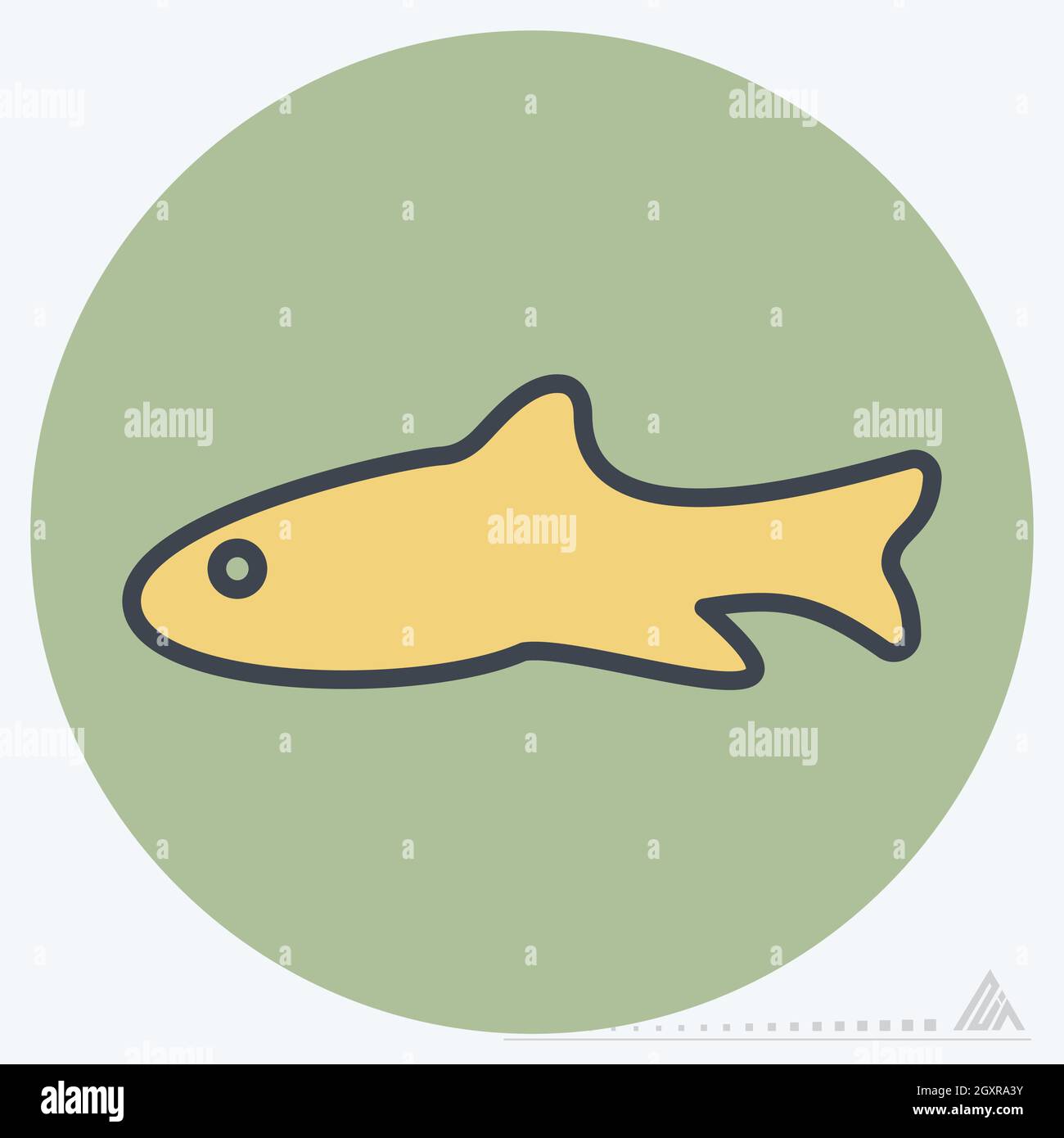 Icon Fish - Two Tone Style - Simple illustration, Editable stroke ...