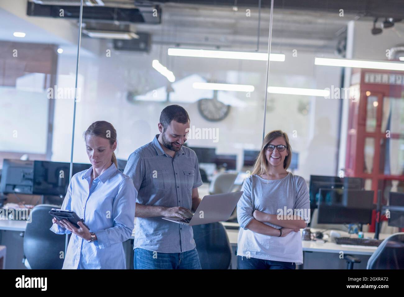 start up business team portrait at modern office interior Stock Photo ...