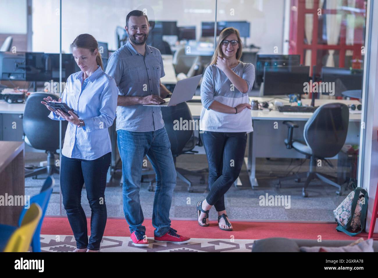 start up business team portrait at modern office interior Stock Photo ...